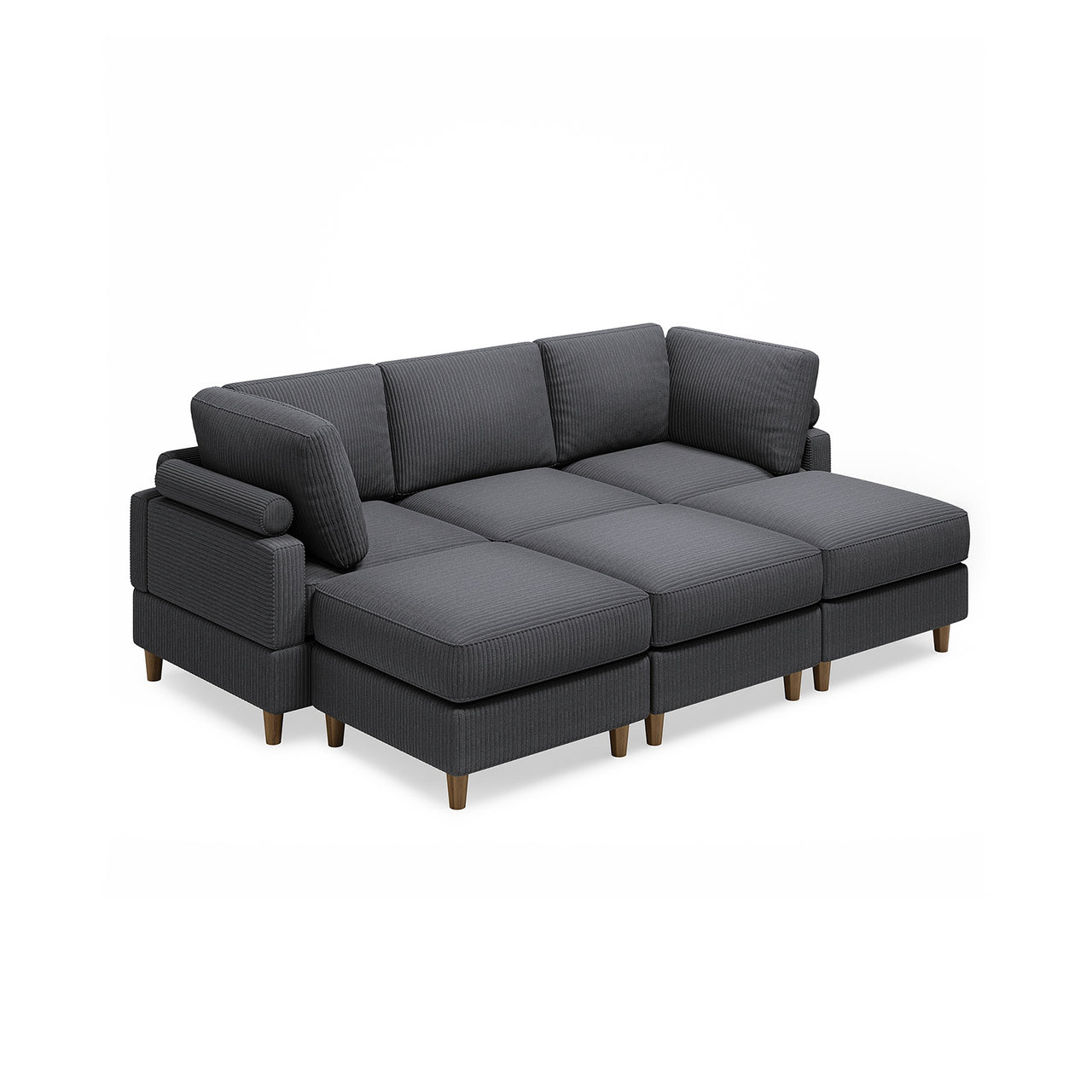 VersaLounge 90" Modern Corduroy 6 Seater Modular Sectional Sofa – ONBRILL